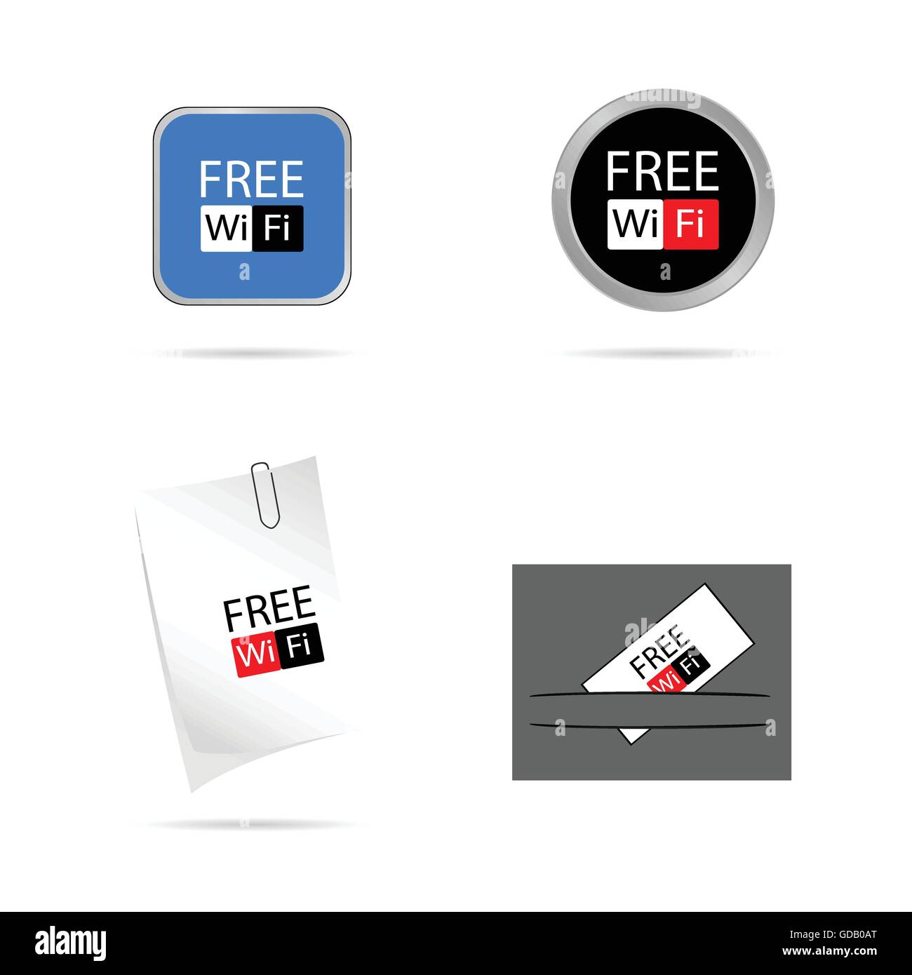 set icon for free wi fi vector illustration Stock Vector Image & Art ...