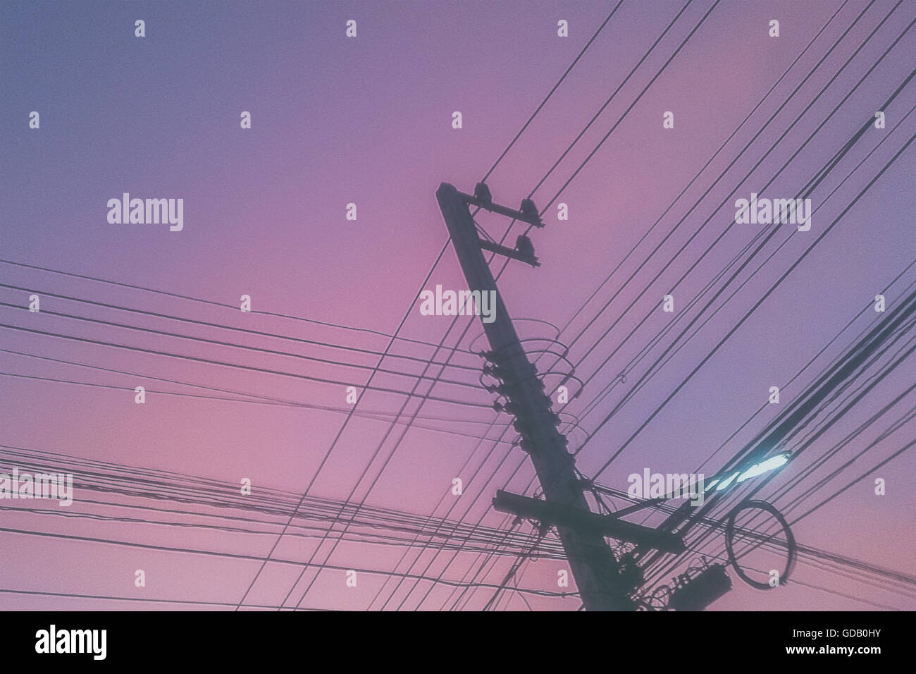Electrical Wire On Pole Stock Photo - Alamy