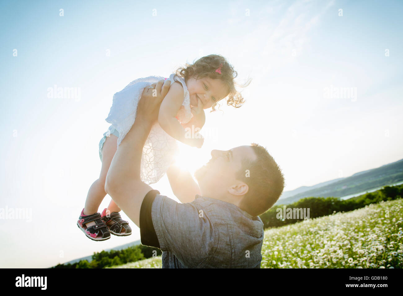 happy joyful father with daughter Stock Photo - Alamy