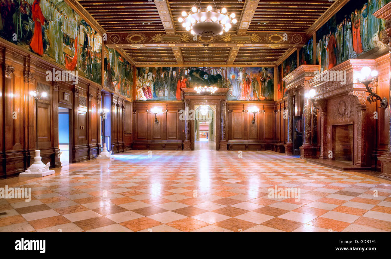 Interior of the Public Library of Boston Stock Photo - Alamy