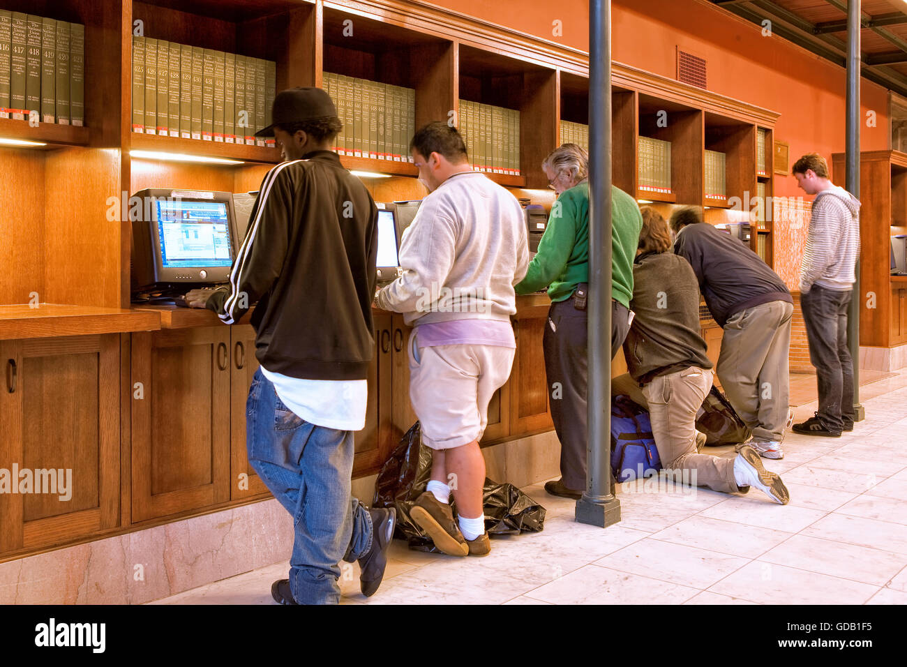 Internet users in the Boston public Library Stock Photo - Alamy