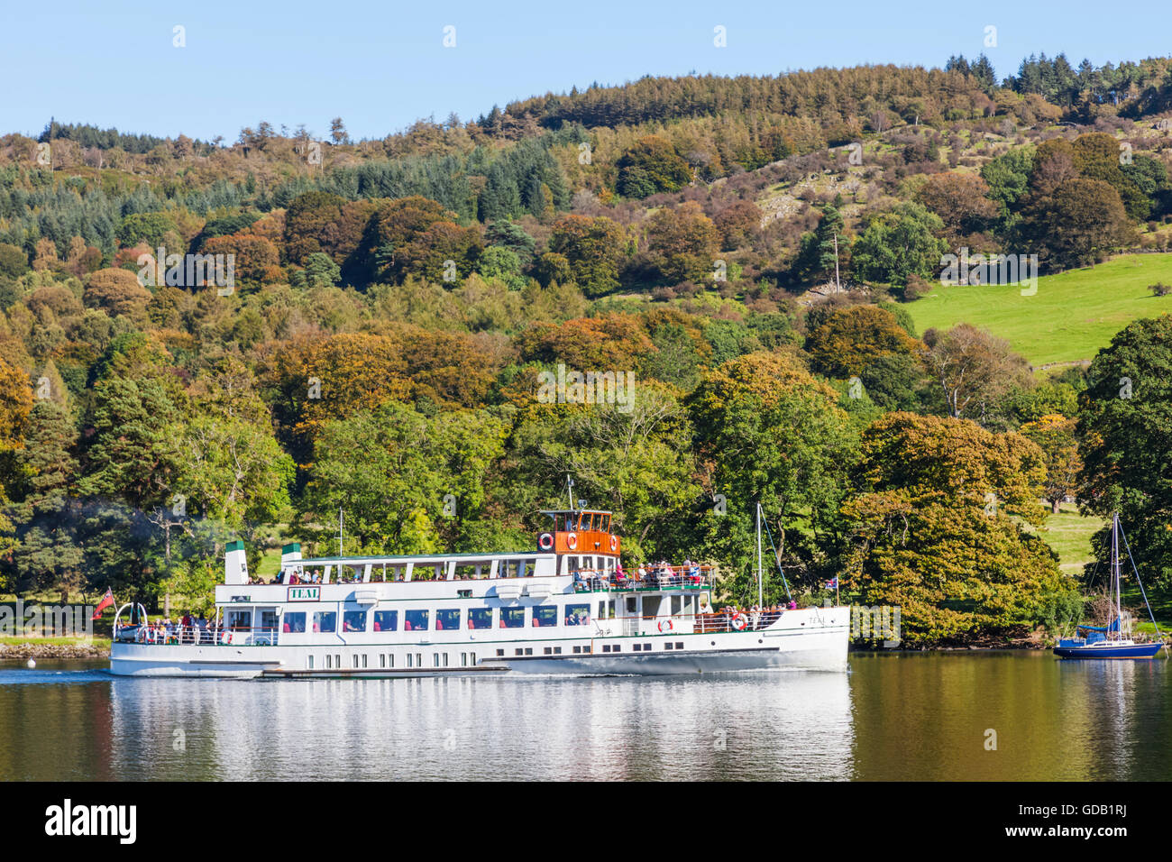 England,Cumbria,Lake District,Windermere,Excursion Steamboat Stock ...
