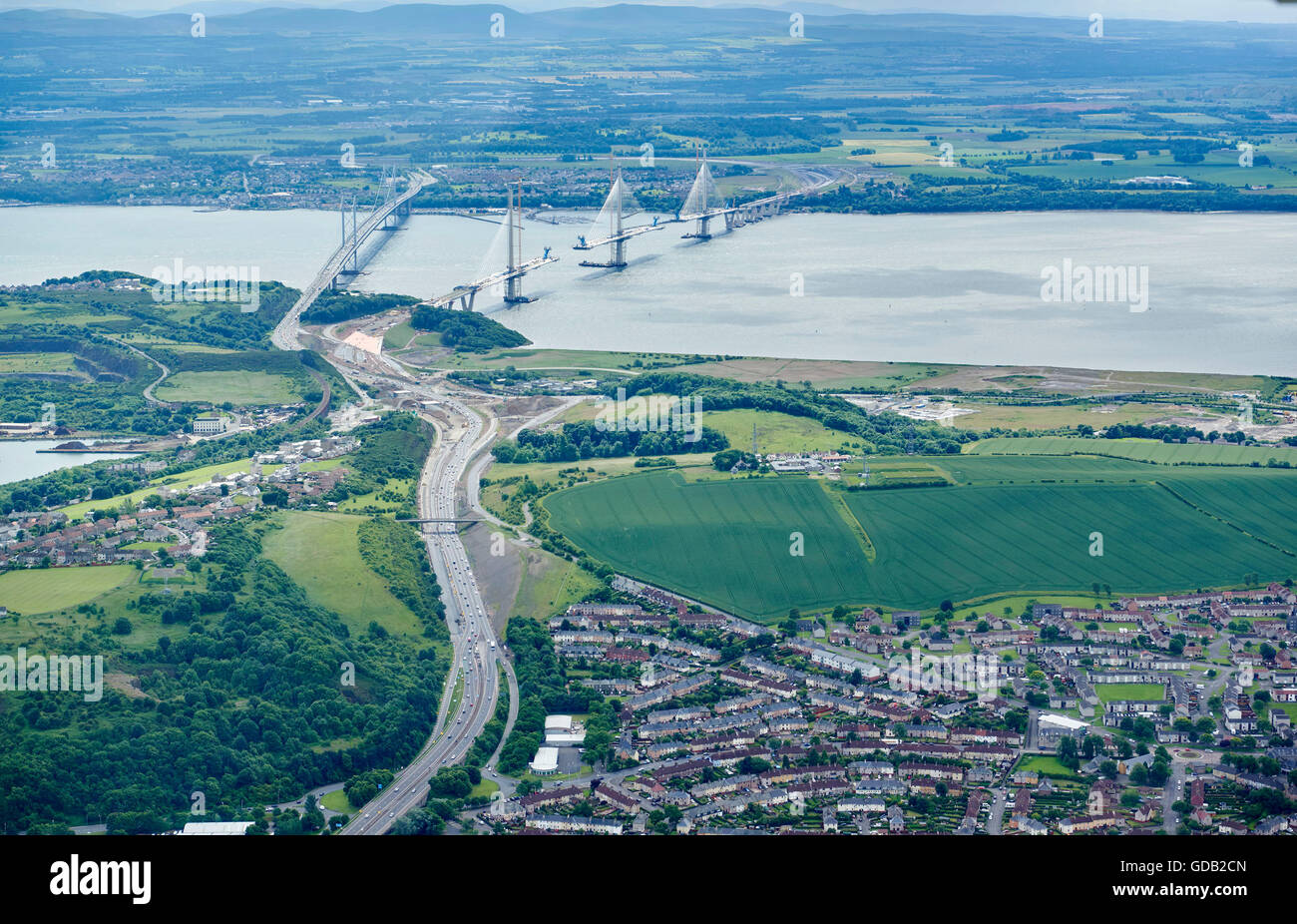 Forth Second Crossing under construction, from the air, July 2016 ...