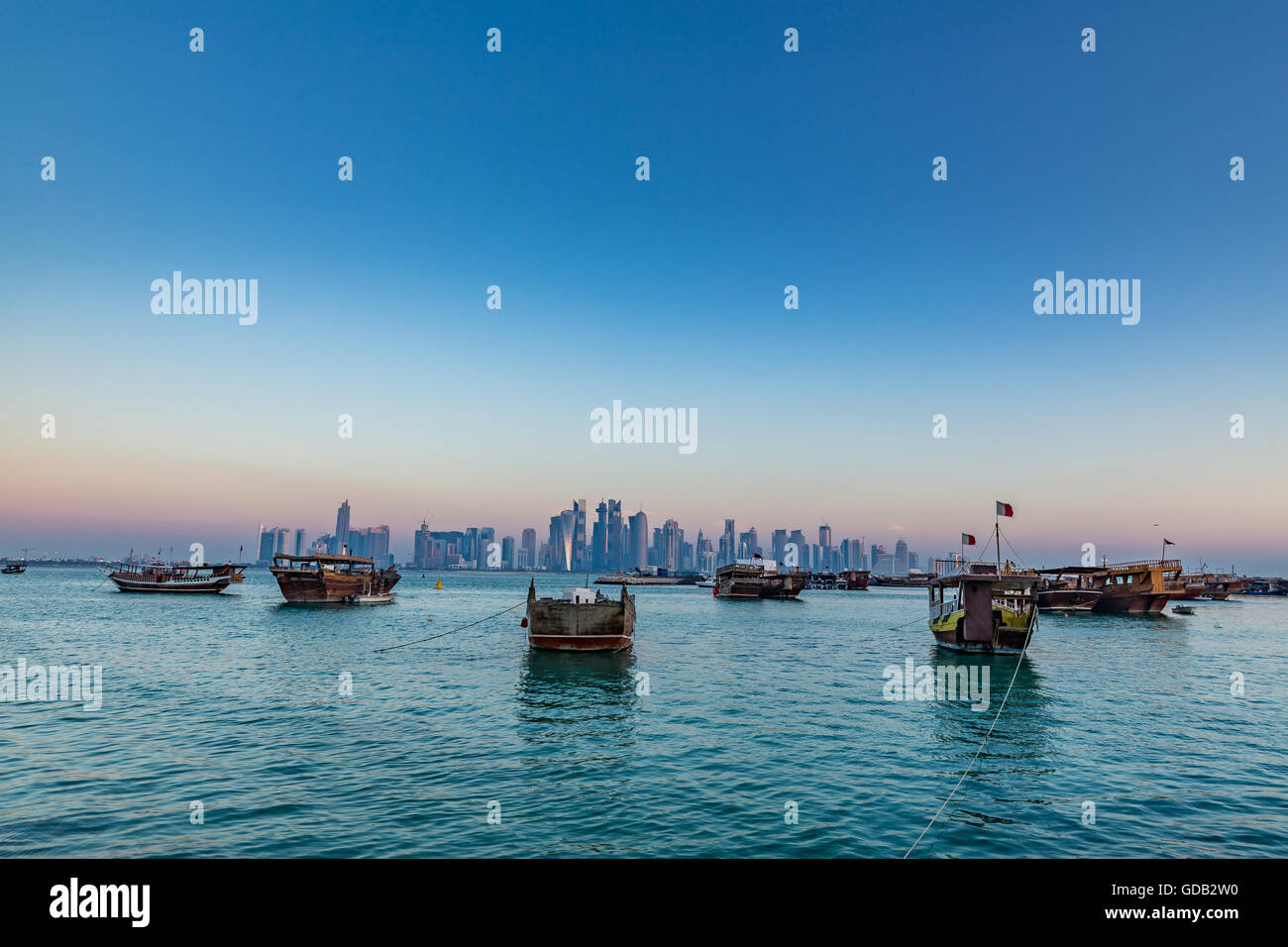 Doha corniche in early hi-res stock photography and images - Alamy