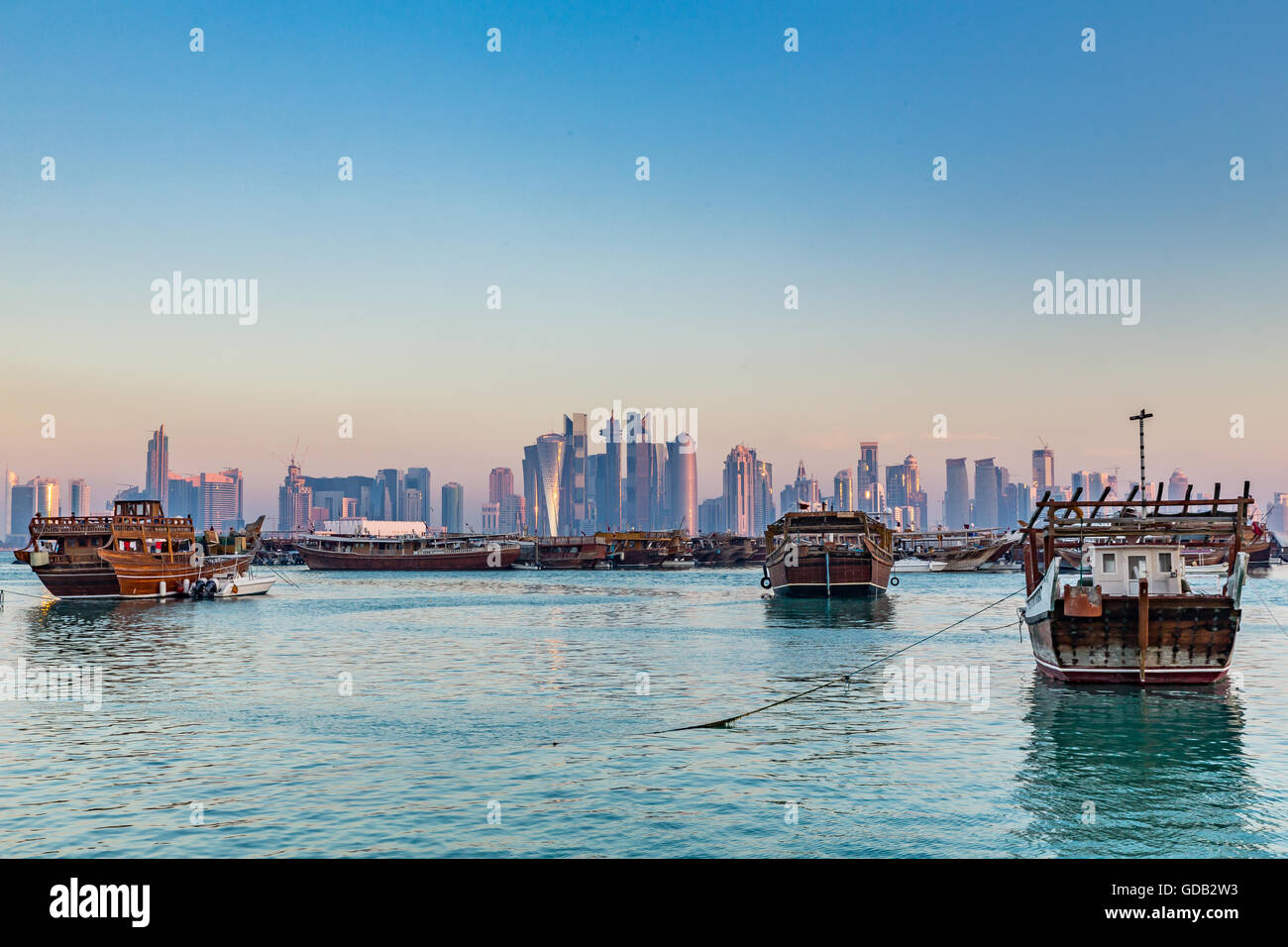 Doha Corniche in the early morning Stock Photo - Alamy