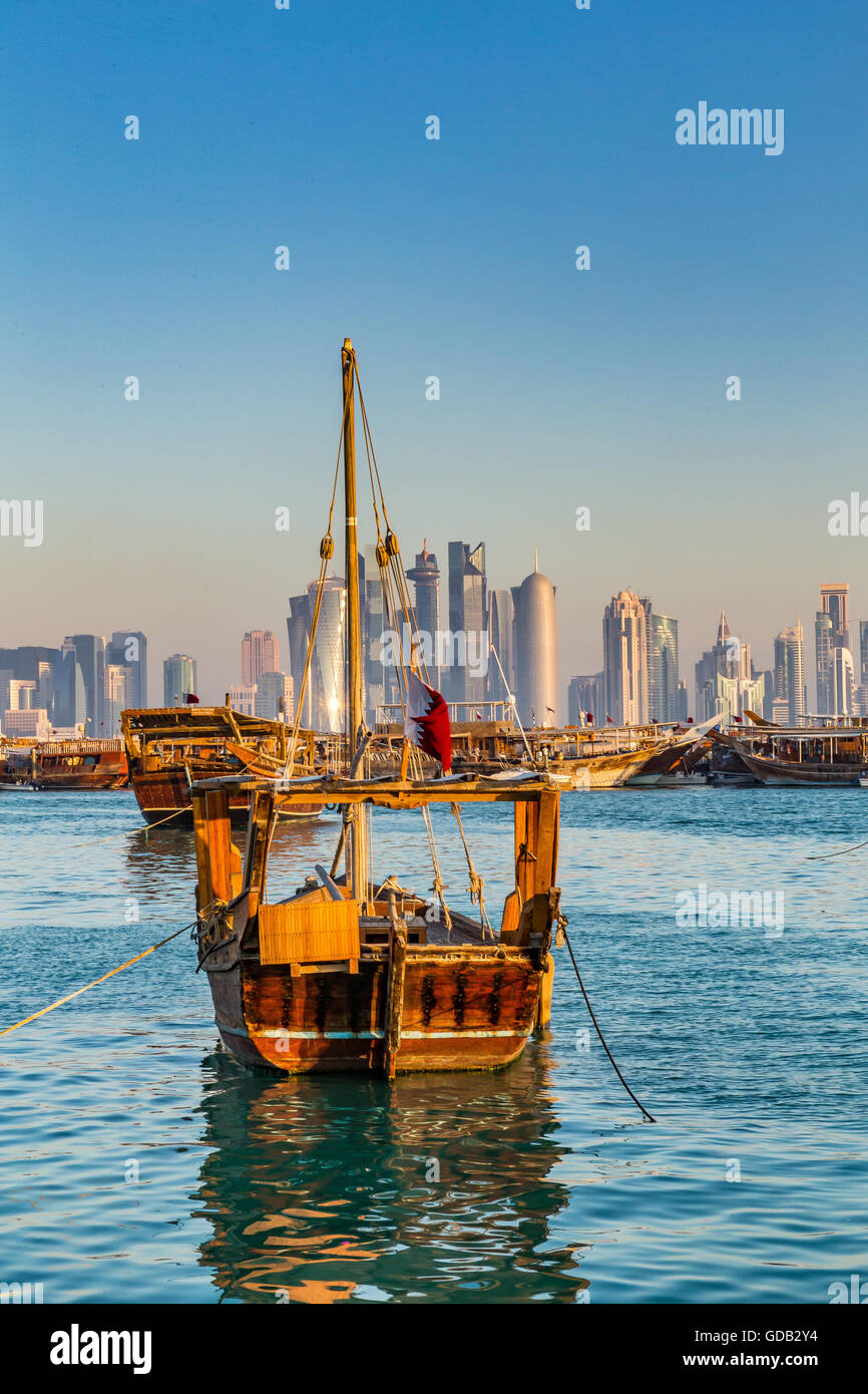 Doha Corniche in the early morning Stock Photo - Alamy