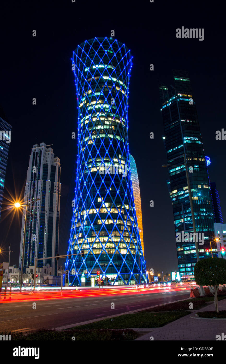 Doha Street lights Stock Photo - Alamy