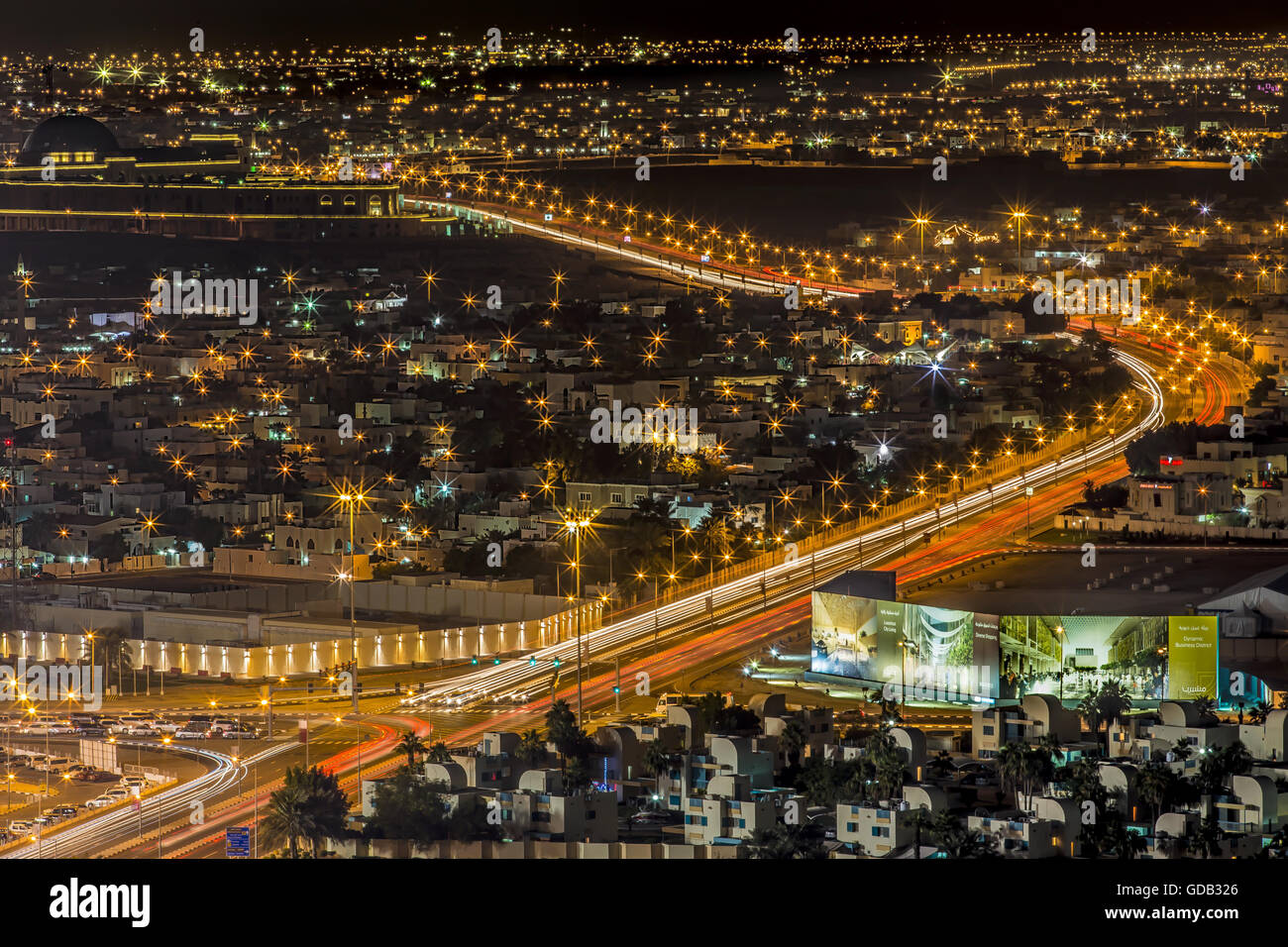 Doha Street lights Stock Photo - Alamy