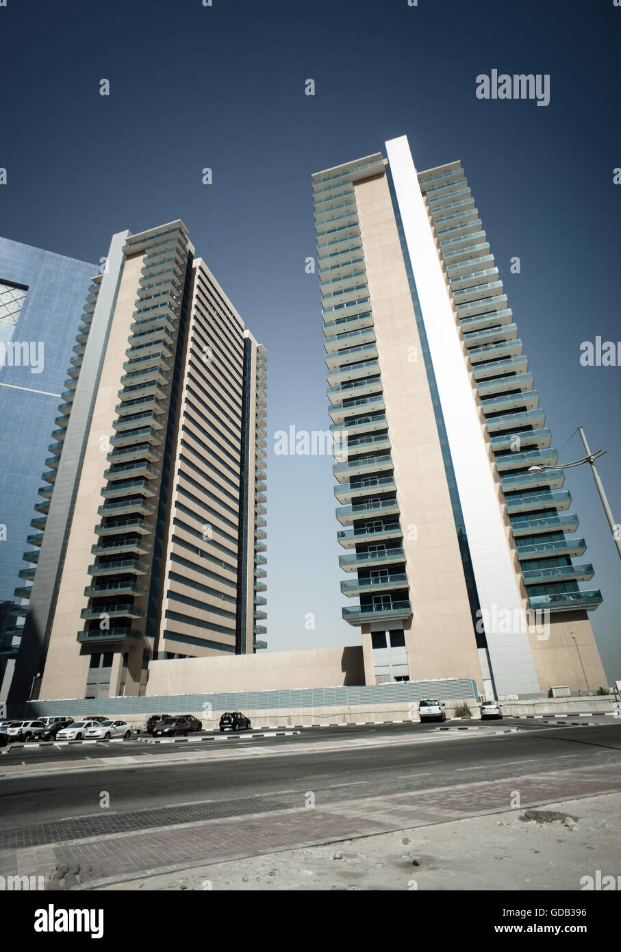 Residential tower blocks, West Bay, Doha Stock Photo - Alamy