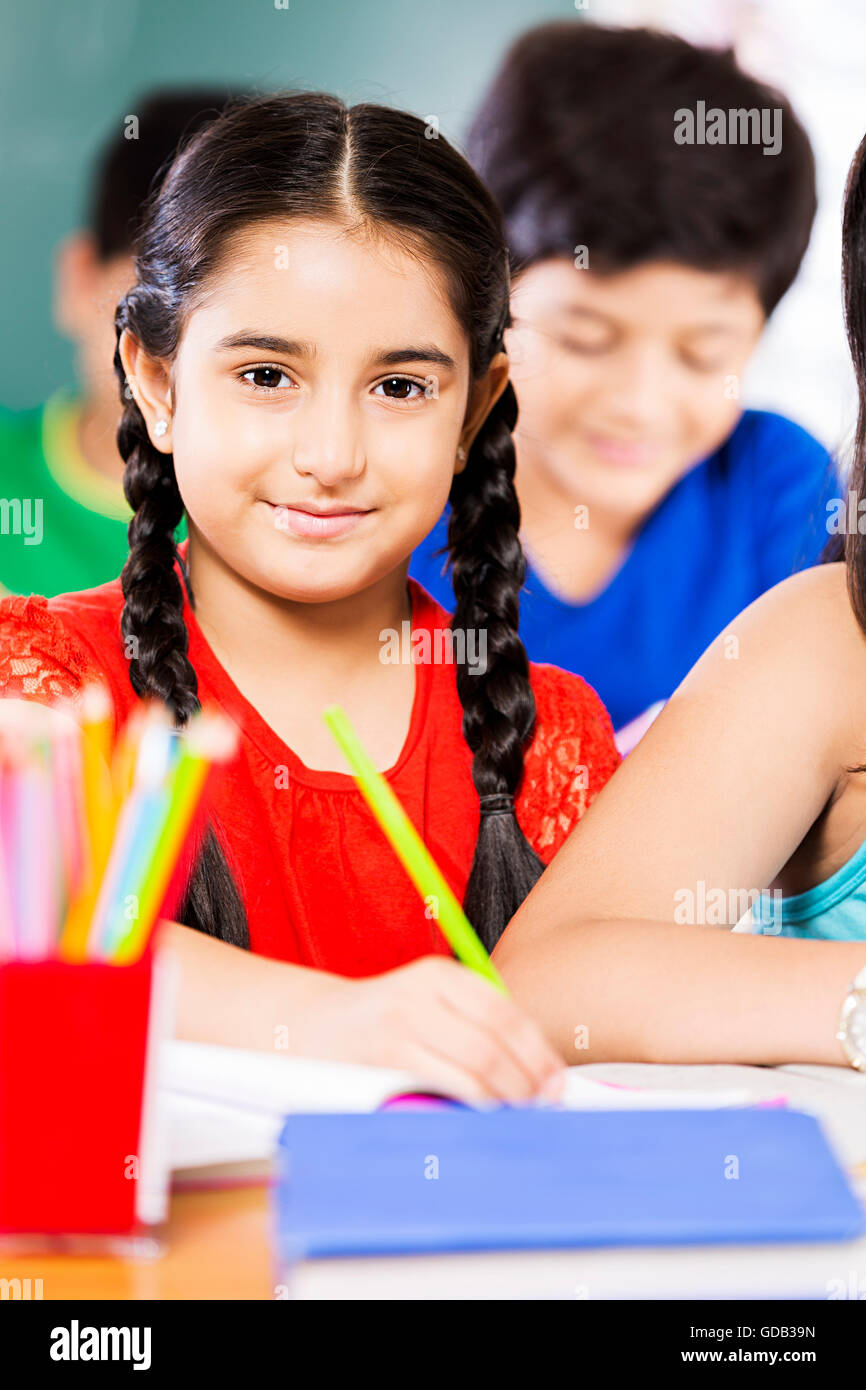 1 child Girl School Student Studying in a Classroom Stock Photo - Alamy