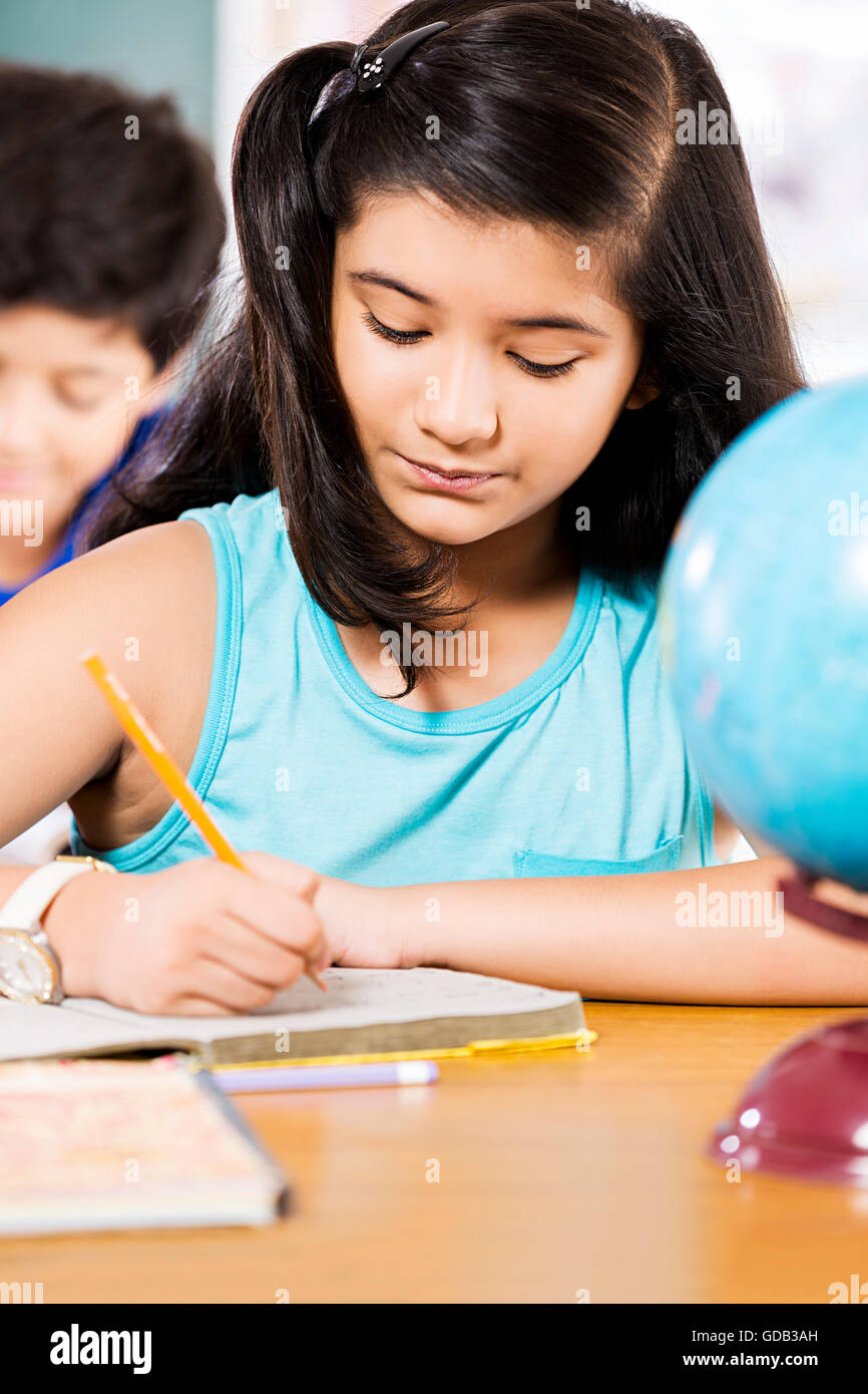 1 child Girl School Student Studying in a Classroom Stock Photo - Alamy