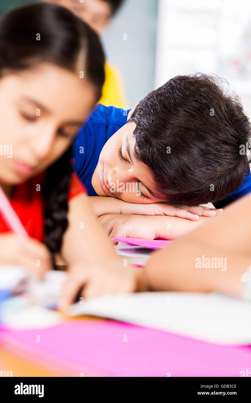 2 KIds boy School Student Sleeping Classroom Careless Stock Photo - Alamy