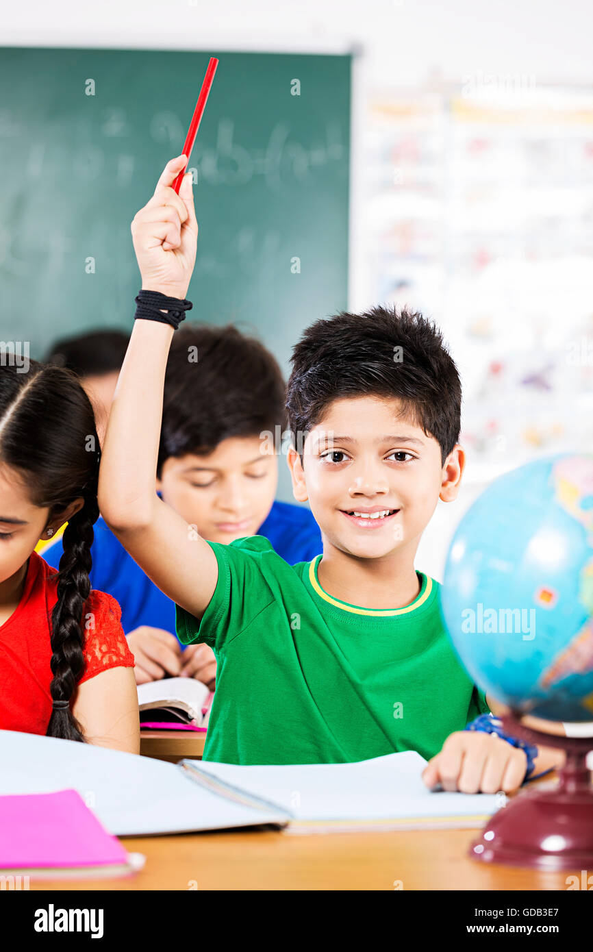 3 kids Girls and Boy School Student Studying in a Classroom Stock Photo ...