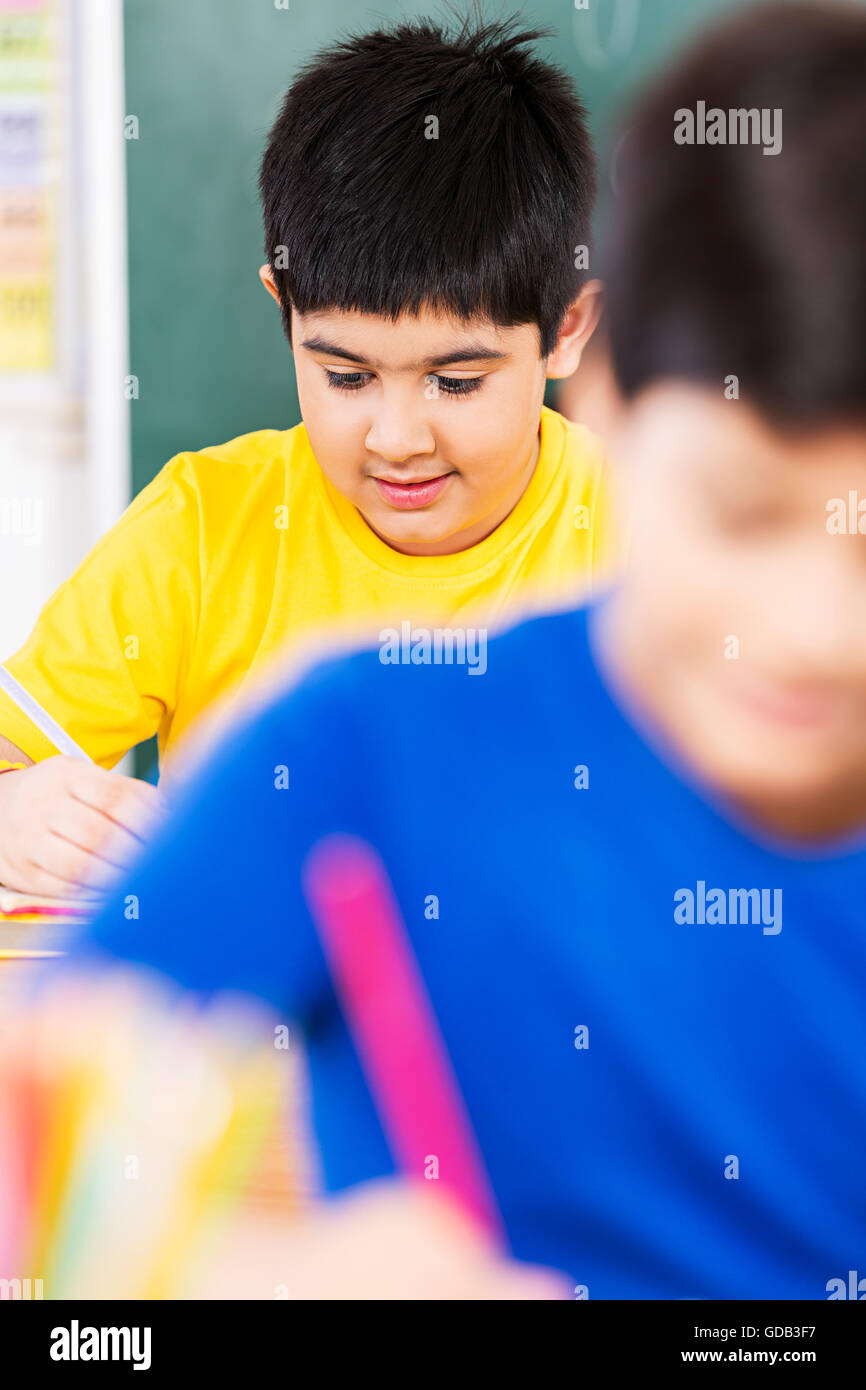 2 kids Boys School Student Studying in a Classroom Stock Photo - Alamy