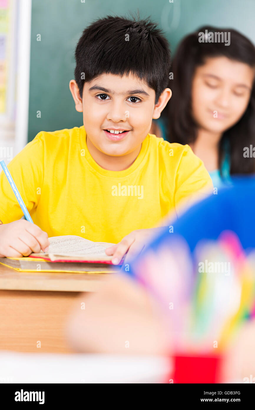 2 kids Boy School Student Studying in a Classroom Stock Photo - Alamy