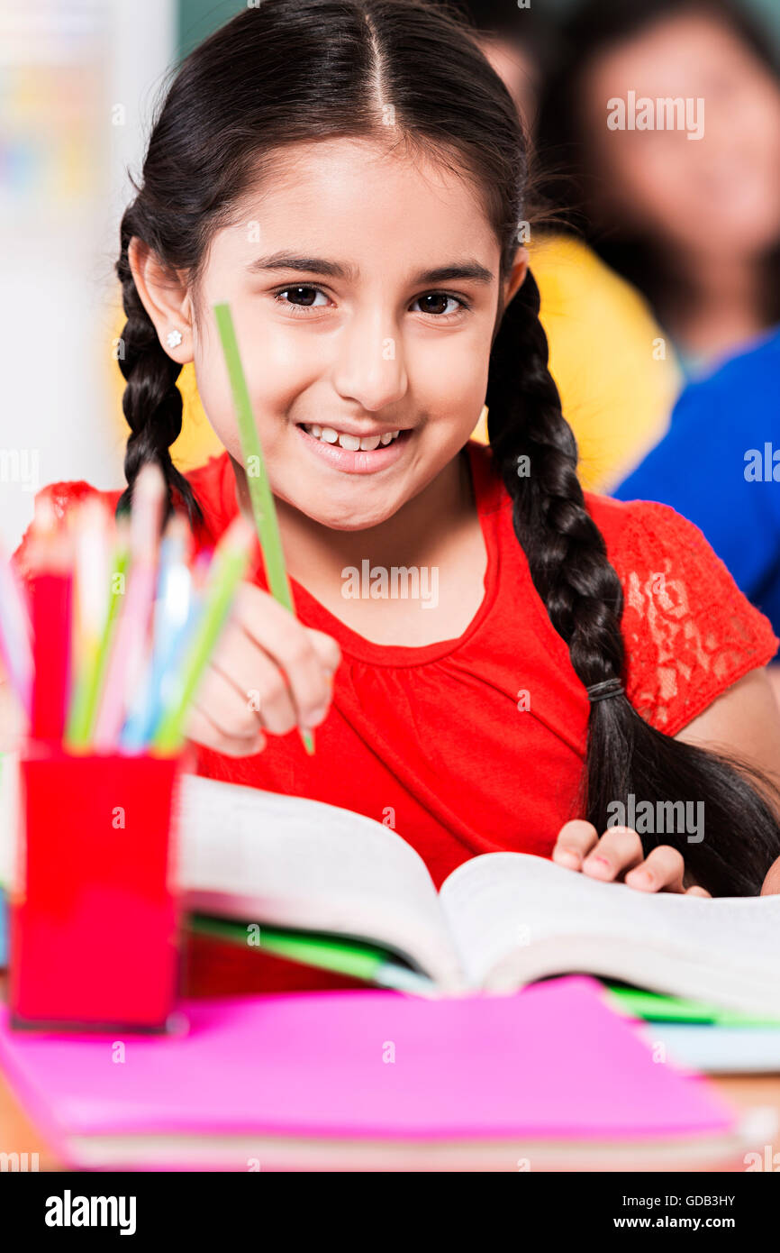1 Girl School Student Studying in a Classroom Stock Photo - Alamy