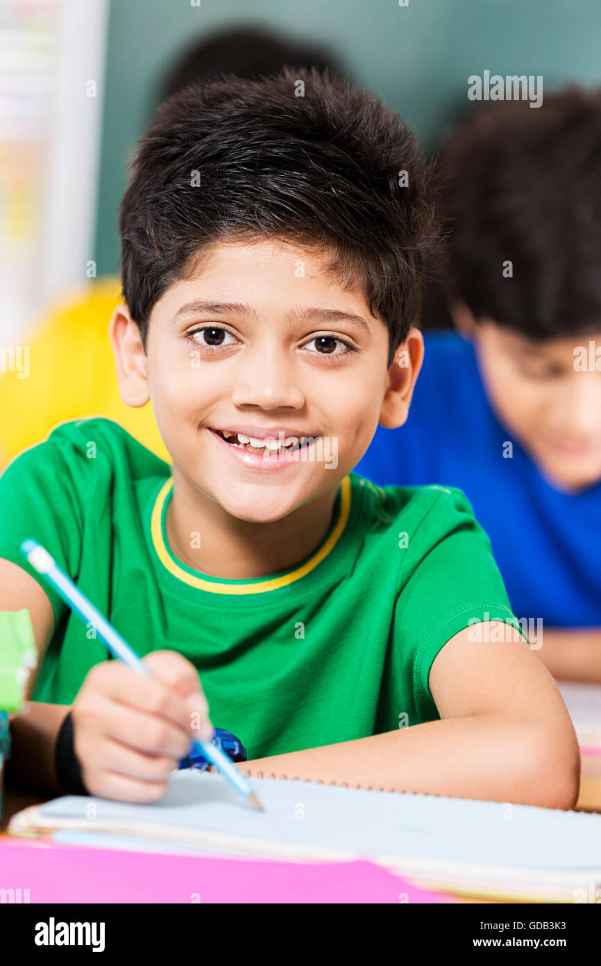 1 Boy School Student Studying in a Classroom Stock Photo - Alamy