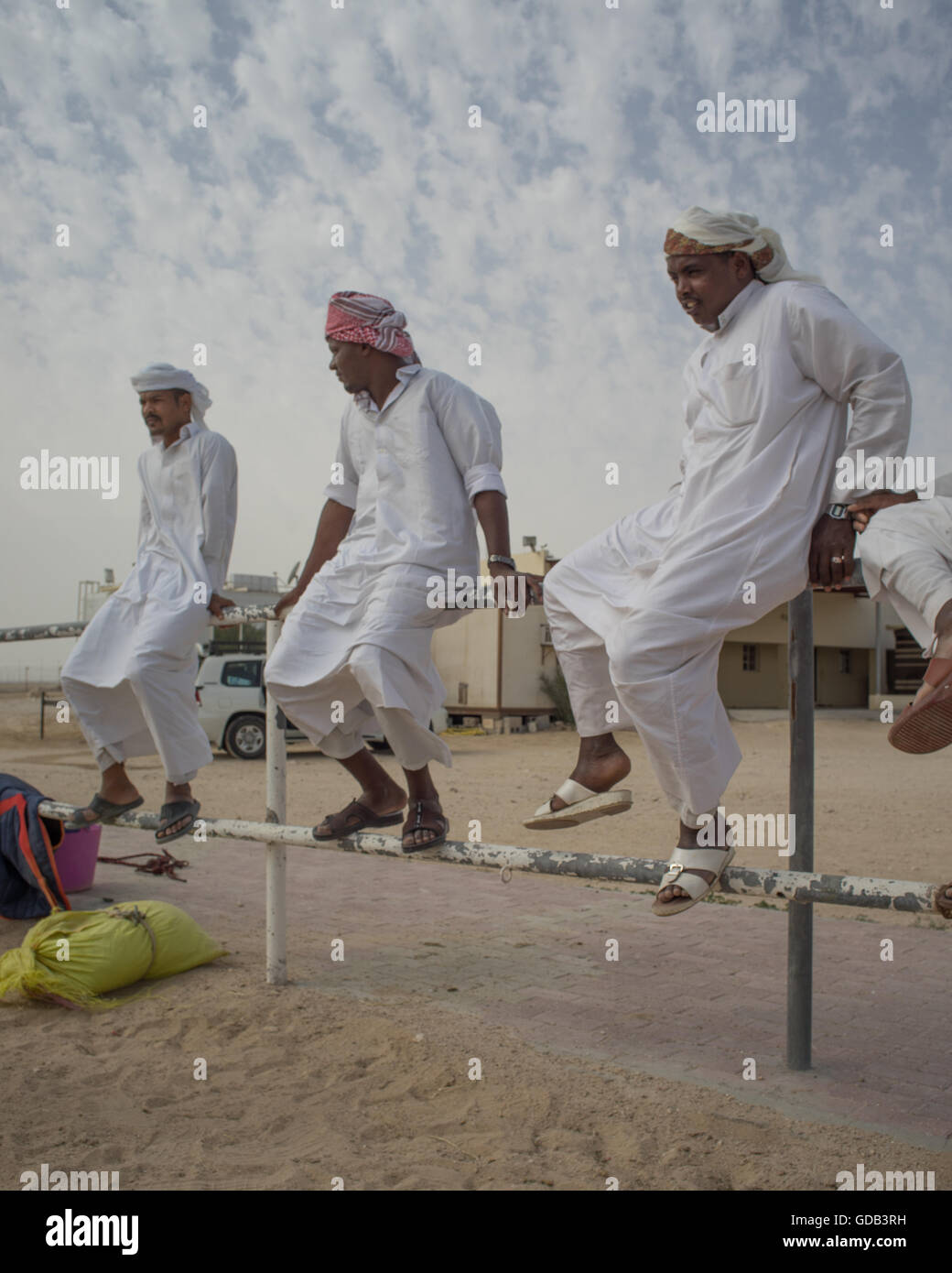 Camel trainers with their camels, camel farm, near the camel racing ...