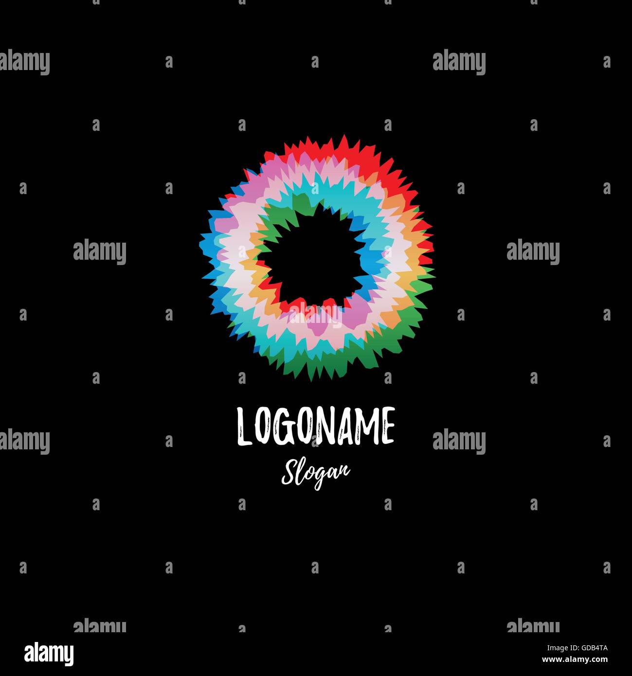 Color wheel, donut, circle. Vibration. Abstract vector logo Stock ...