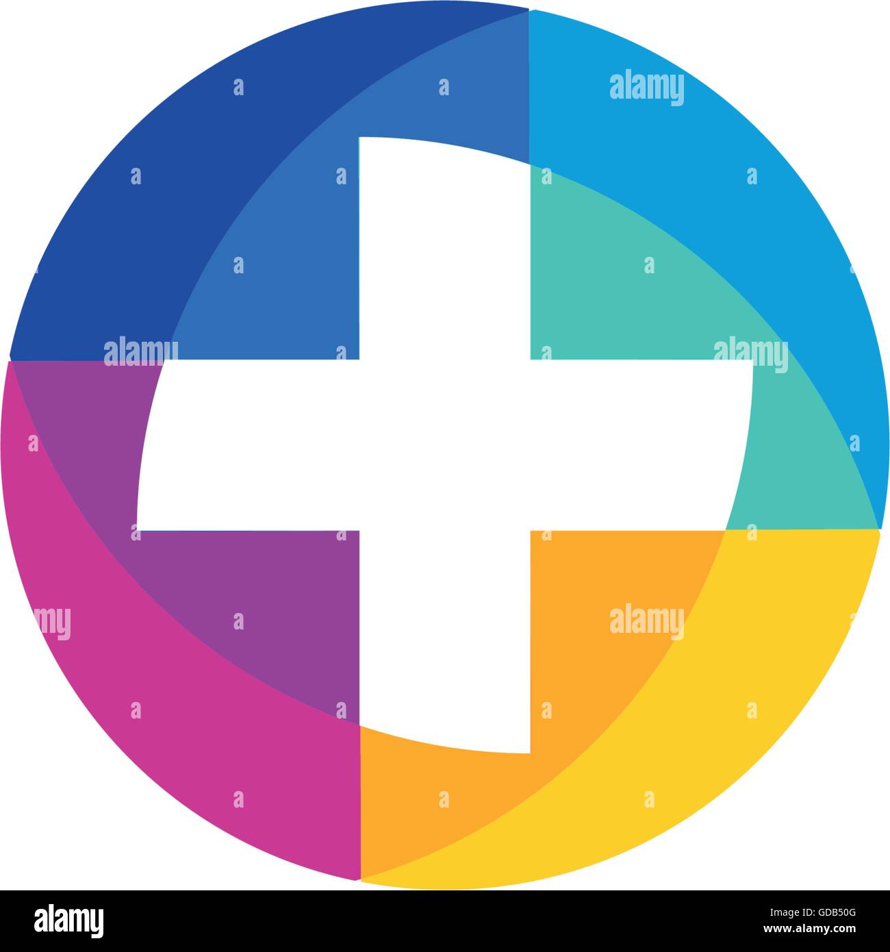 Vector isolated unusual colorful logo. Medic logo. Cross logo. Poly ...