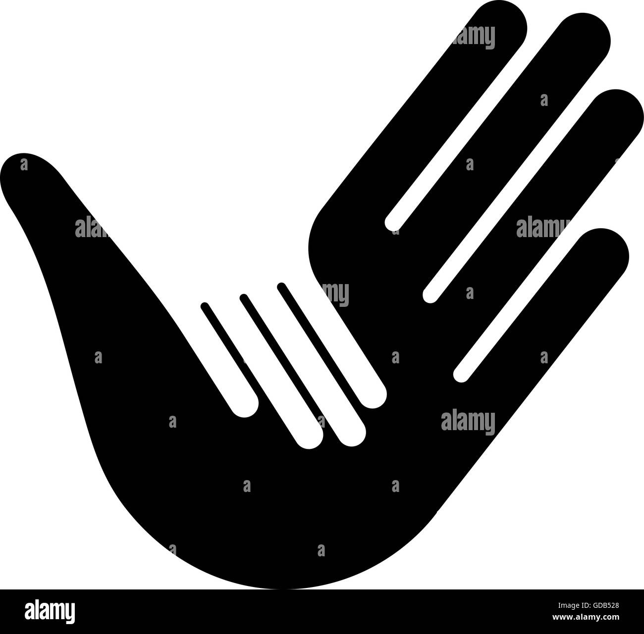 Isolated vector hands logo. Orphanage emblem. Family sign. Children ...