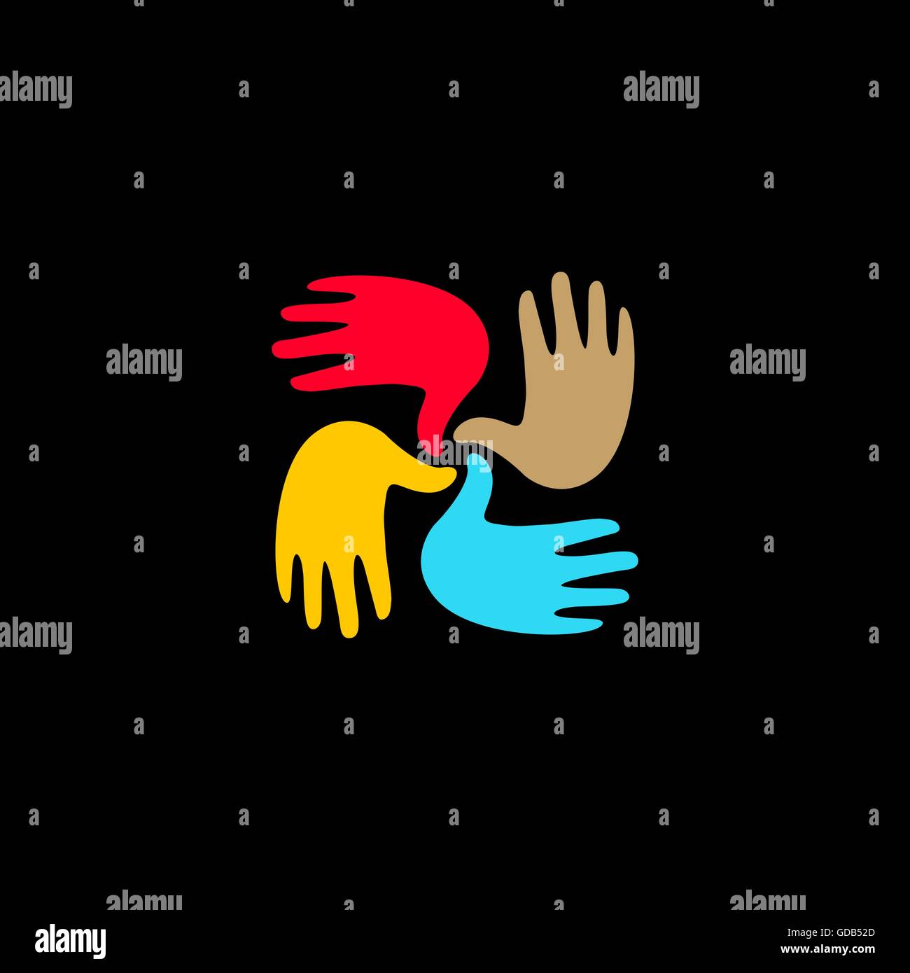 Isolated Vector Hands Logo Orphanage Emblem Family Sign Children