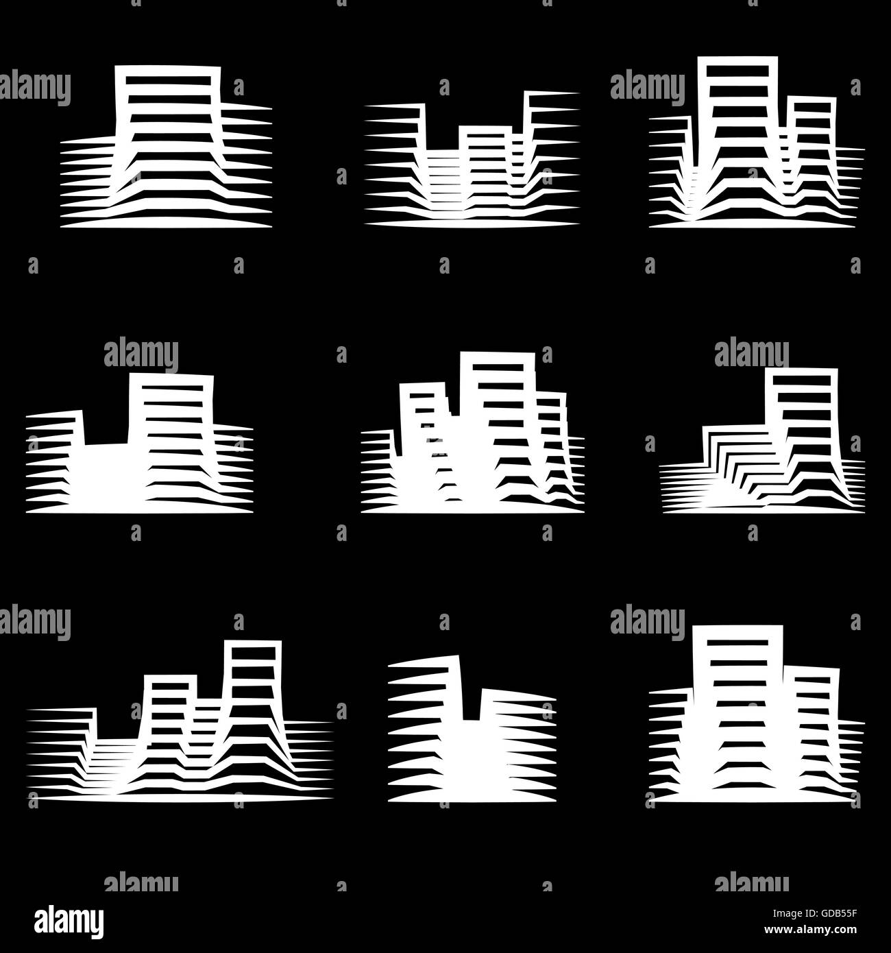 Isolated real estate logo collection. Building color icon. Rent agency ...