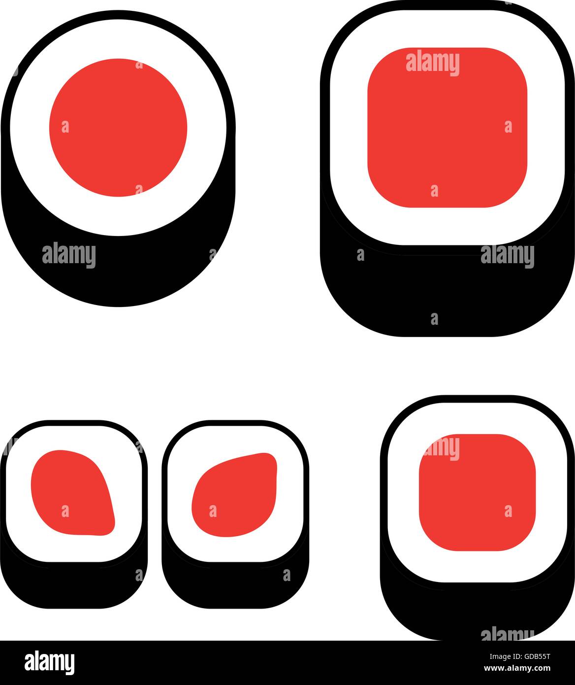 Sushi icons set. Sushi vector isolated logo. Roll logotype Stock Vector ...