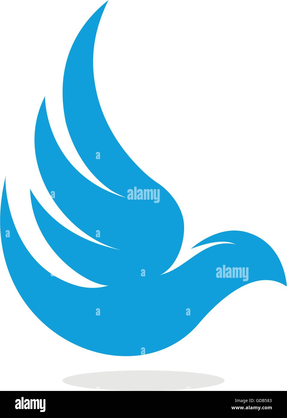 Bird vector logo. Blue color bird. Modern stylized bird. Unusual shape ...