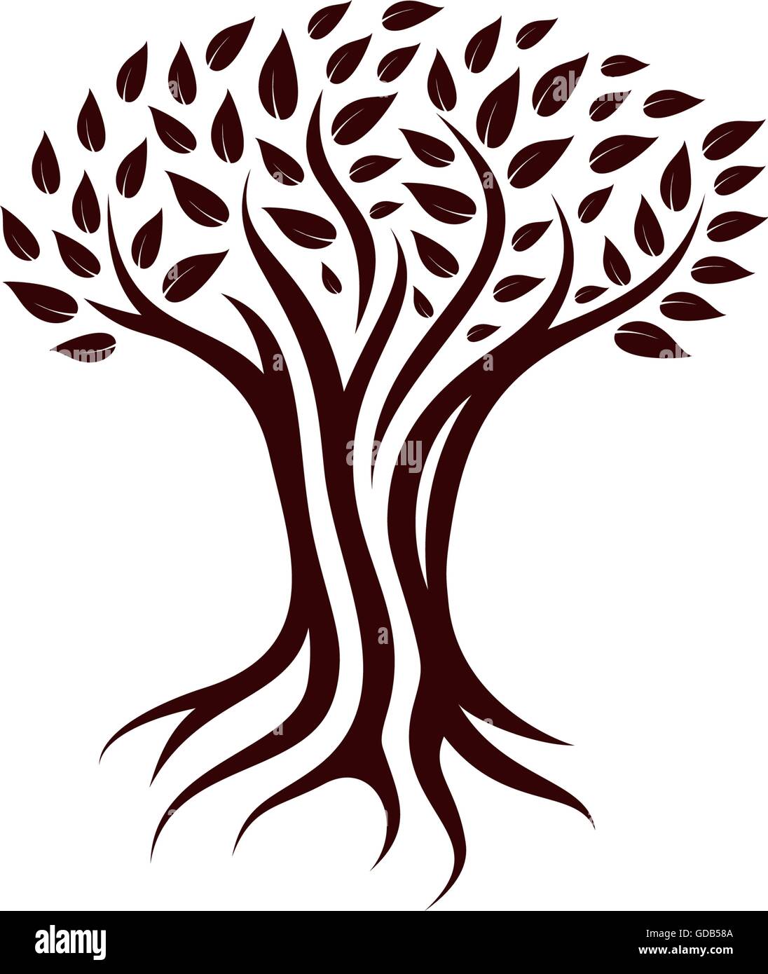 Deciduous tree vector illustration. Tree vector logo. Tree vector icon ...