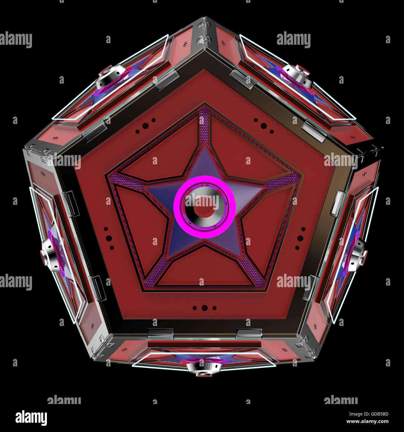 music, technology audio, high tech, party related. isolated on black 3d ...