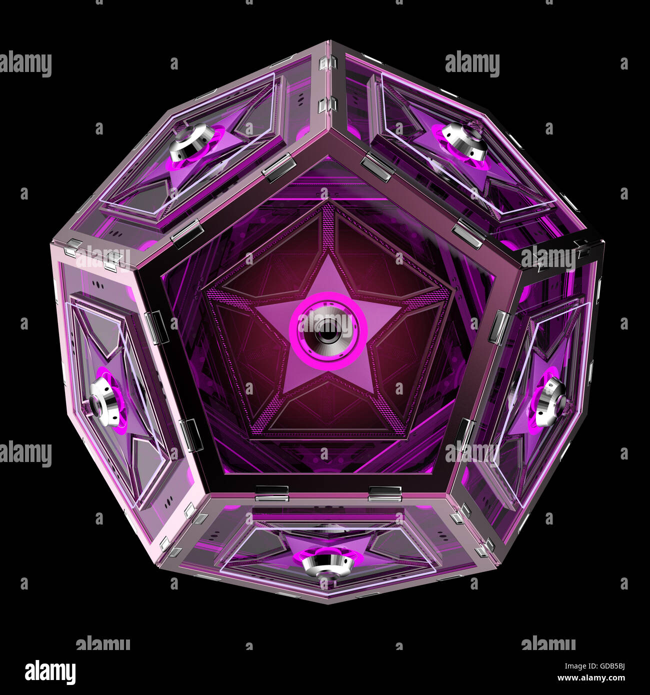 music, technology audio, high tech, party related. isolated on black 3d ...