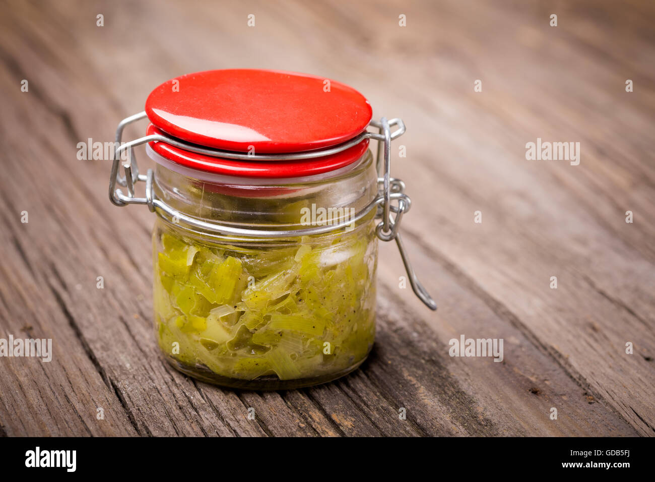 Natural diy homemade leek marmalade Stock Photo - Alamy