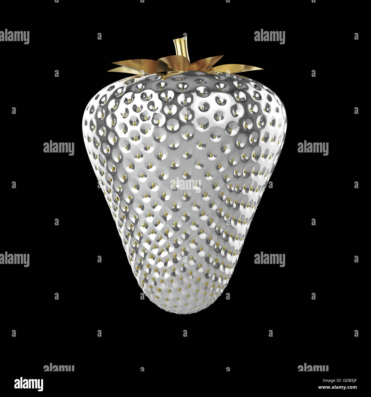 shining and nuanced metal surface silver strawberry natural summer ...