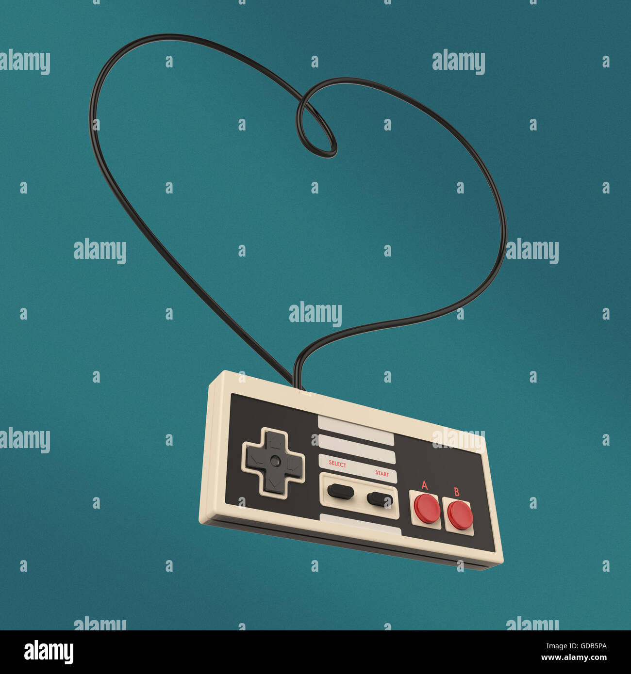 old gamepad vintage controller love gaming concept background heart ...