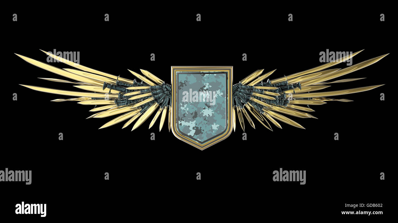 Plain Shield Logo With Wings