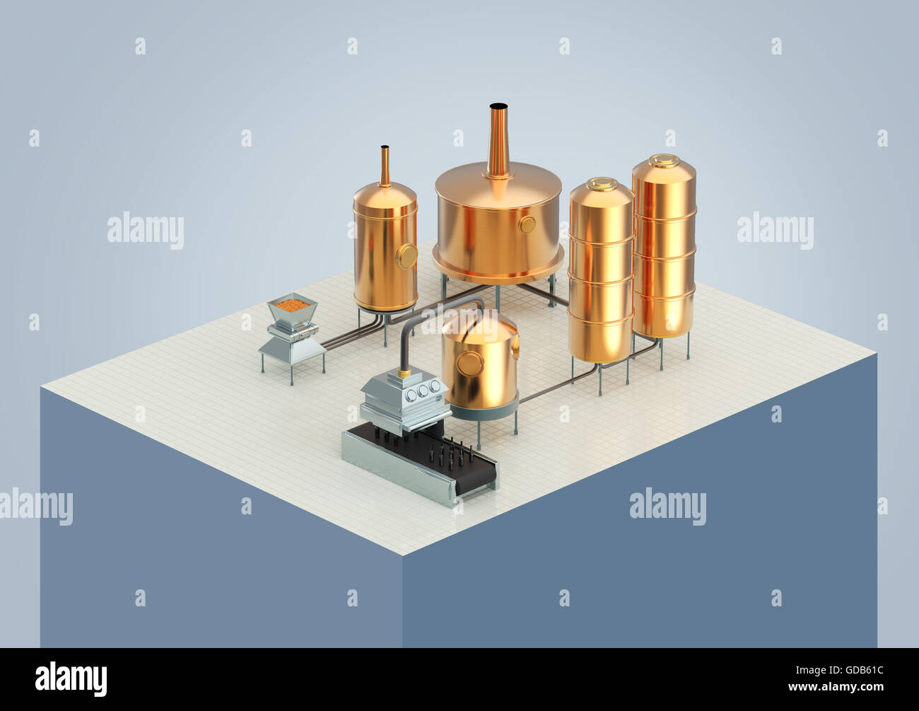 Beer brewing process, production, brewery production Stock Photo - Alamy