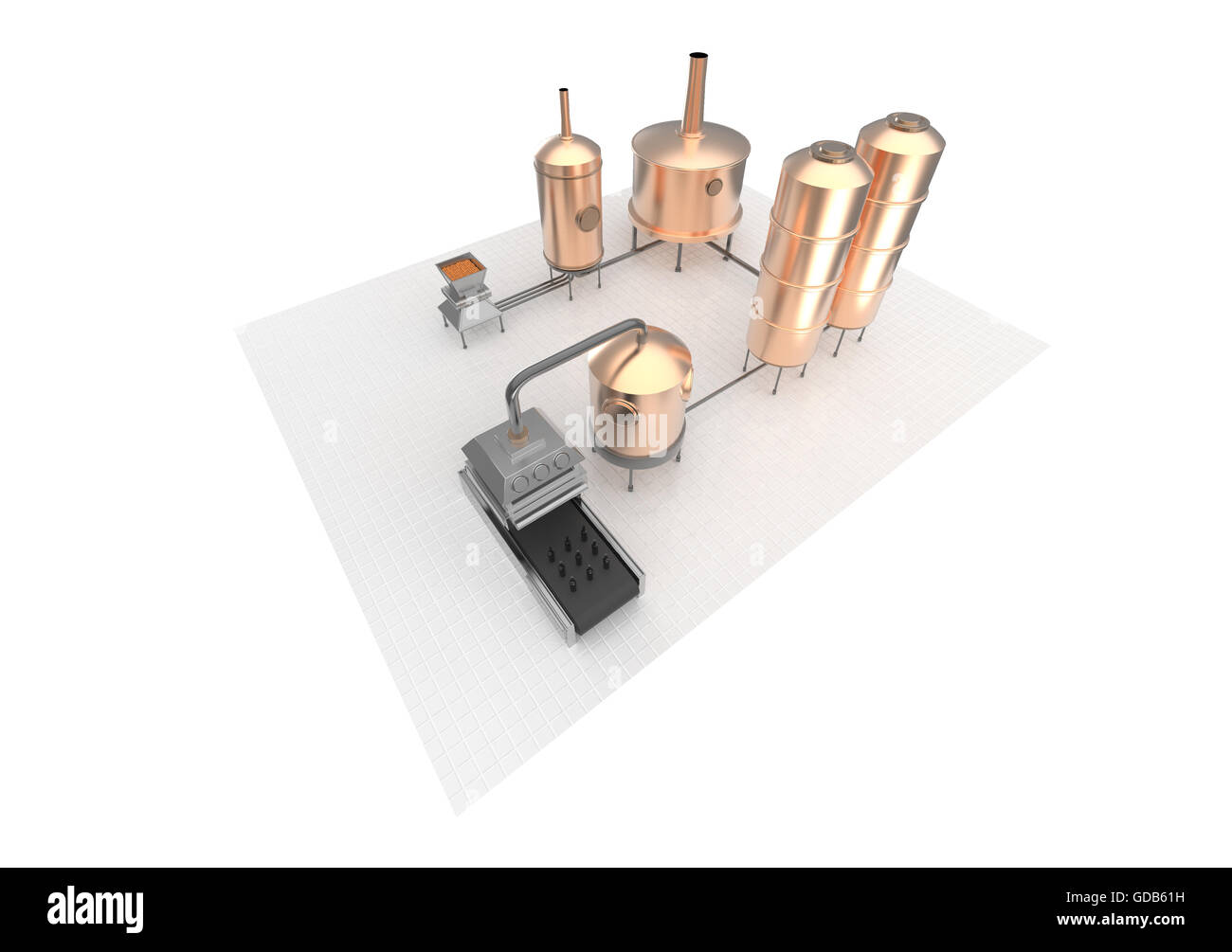 Beer brewing process, production, brewery production Stock Photo - Alamy