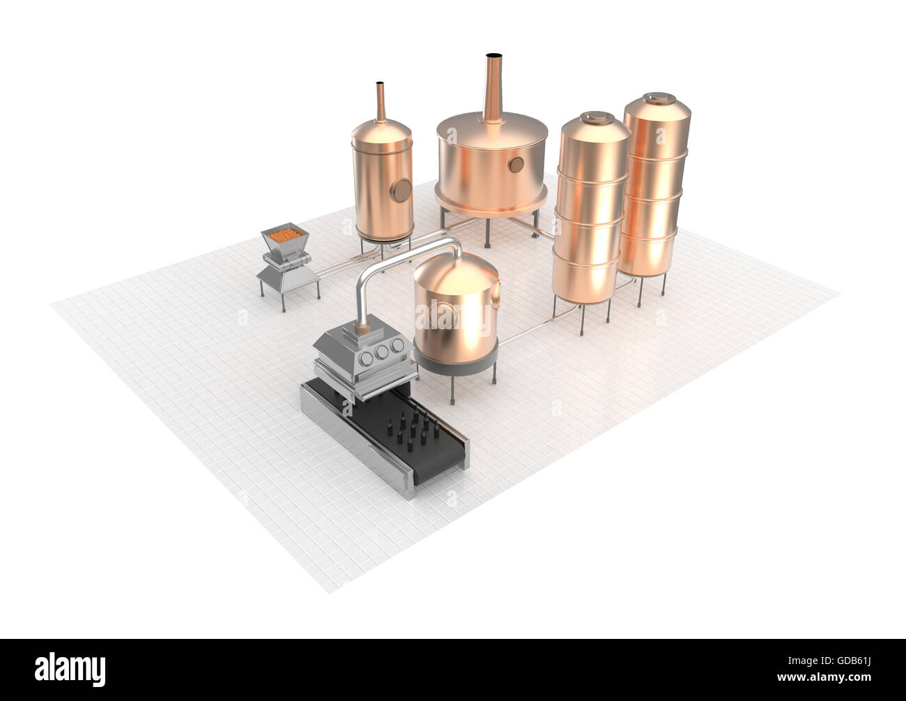 Beer brewing process, production, brewery production Stock Photo - Alamy