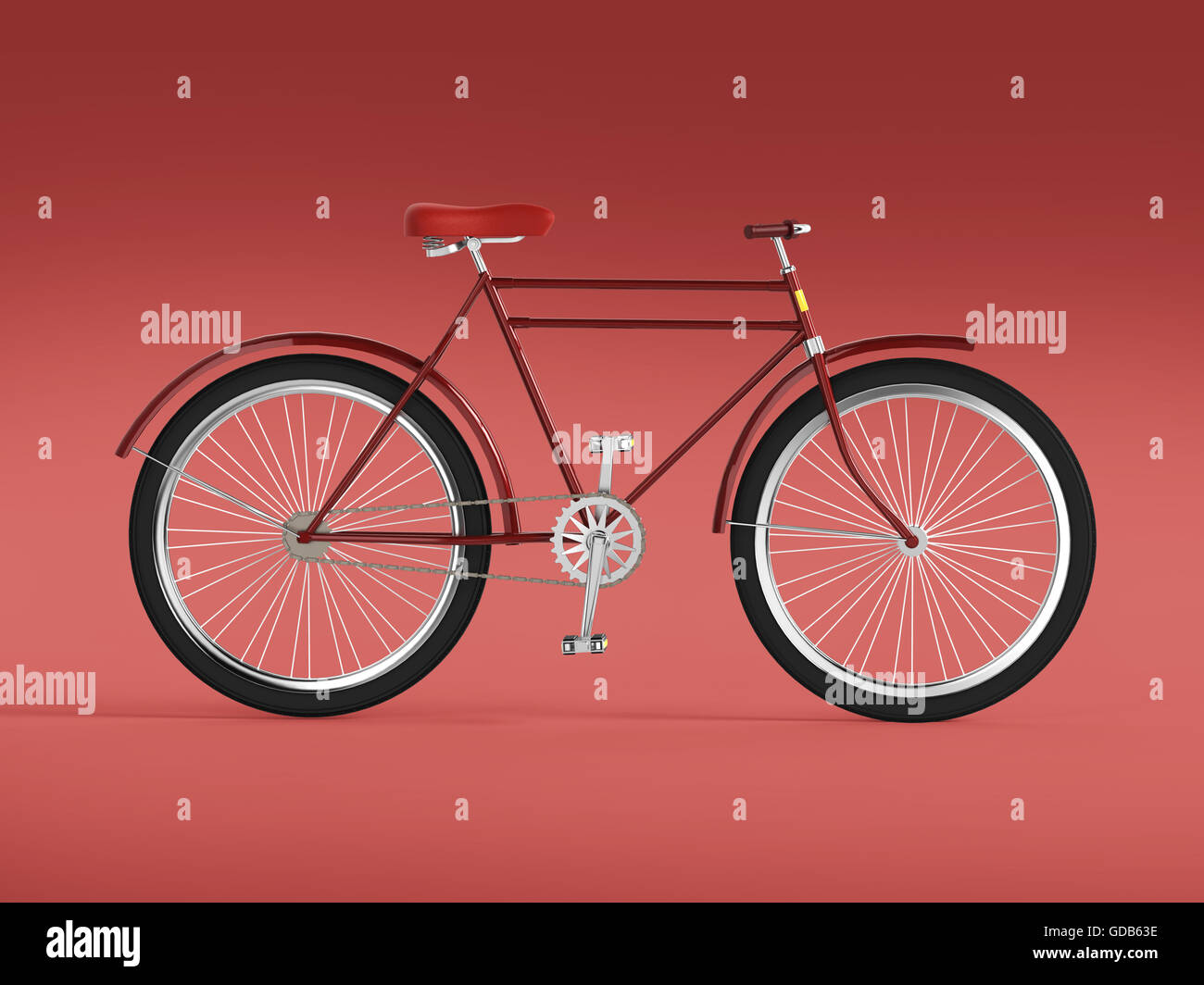 Bicycle concept poster design, retro bike render, isolated on color ...