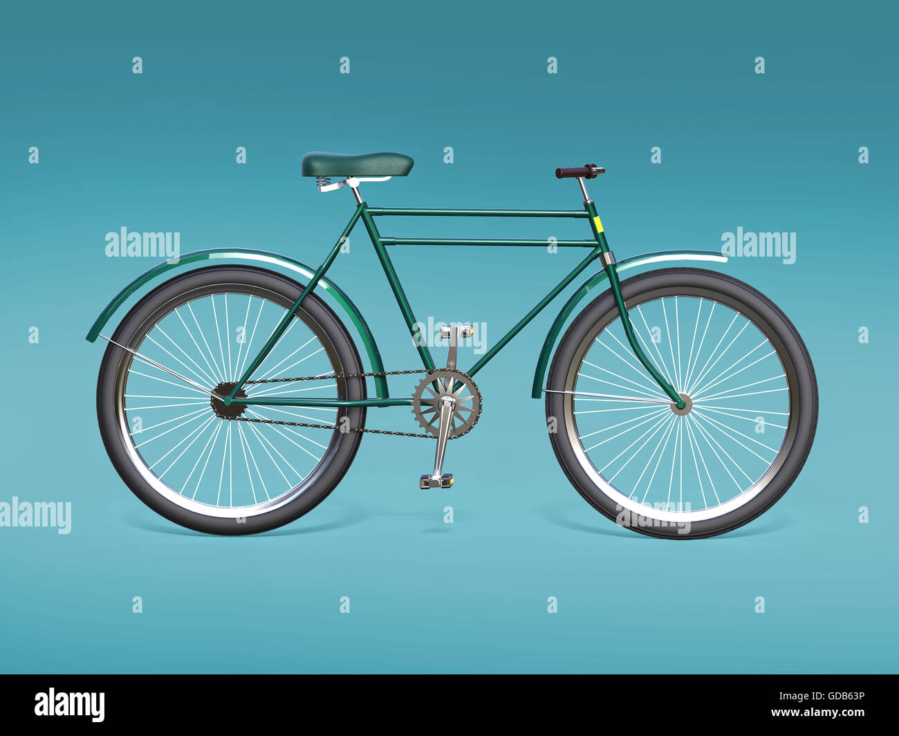 Bicycle concept poster design, retro bike render, isolated on color ...