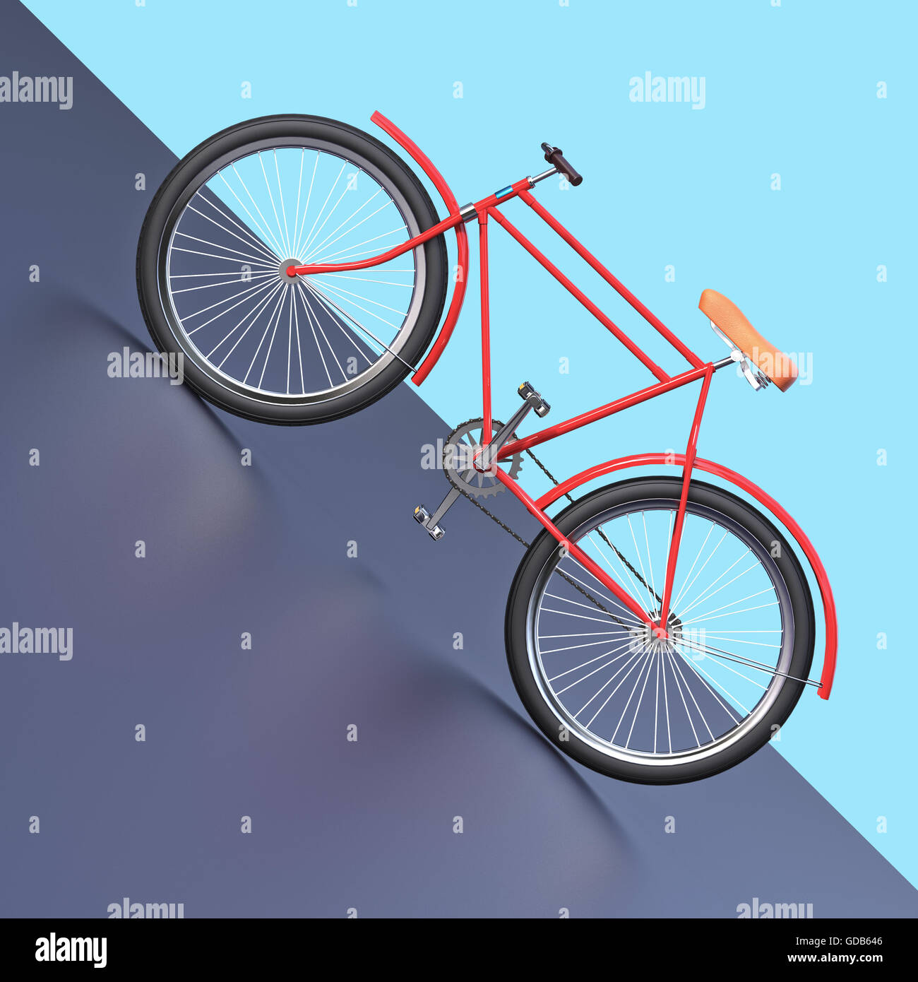 Bicycle concept poster design, retro bike render, isolated on color ...