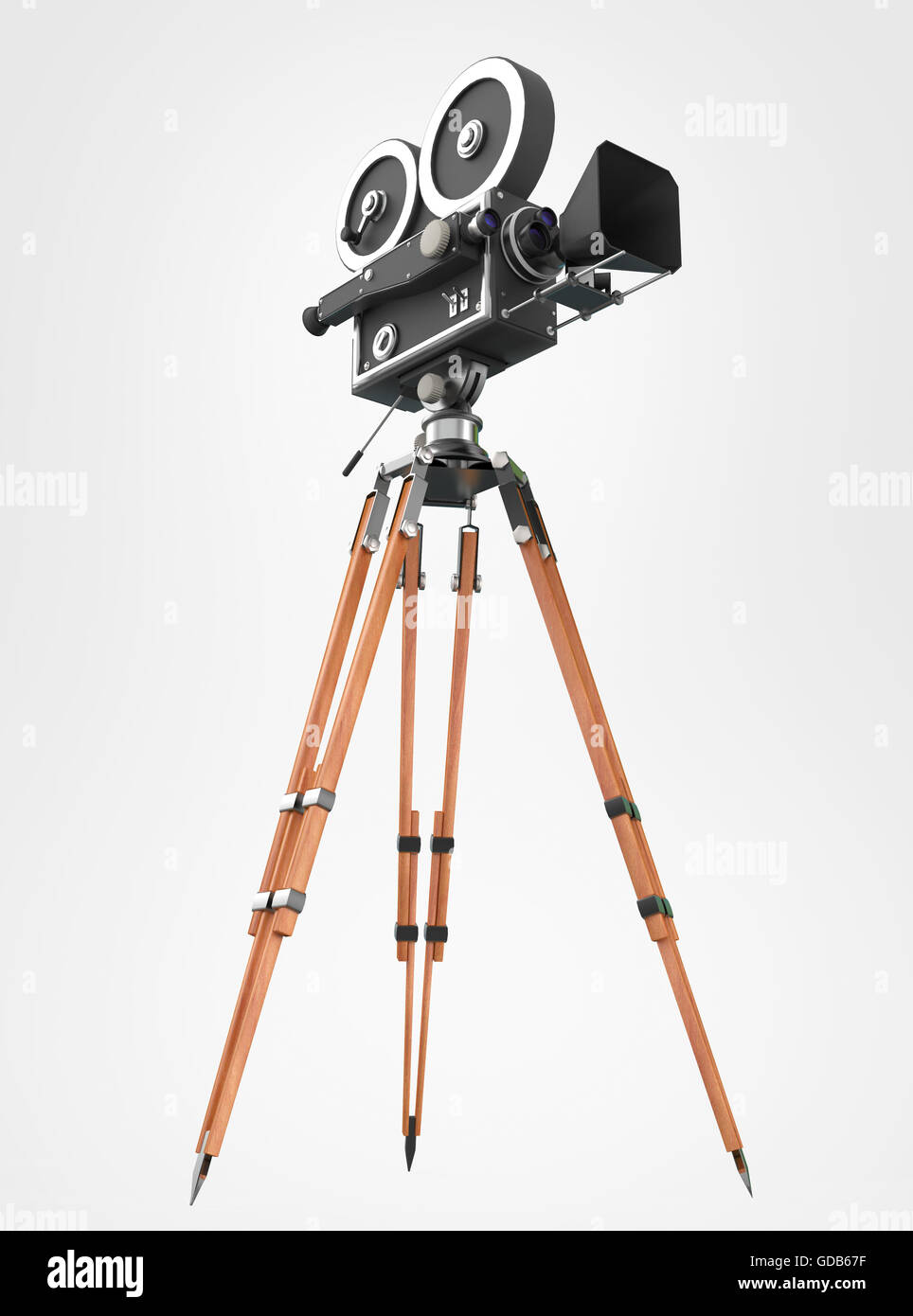 vintage retro movie camera tripod mount isolated on white high quality ...