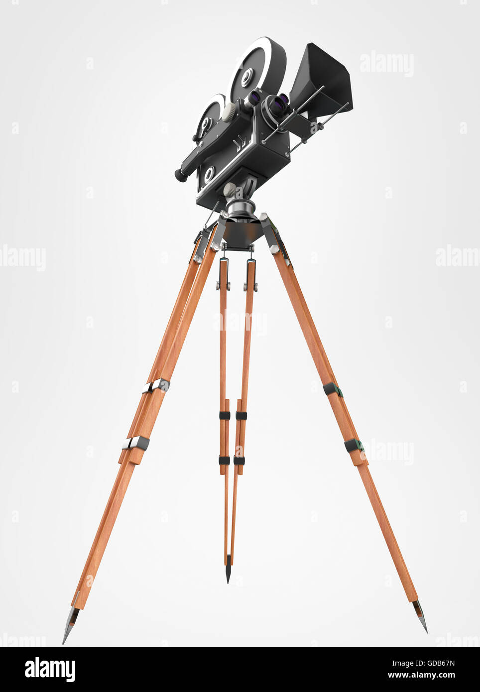 vintage retro movie camera tripod mount isolated on white high quality ...