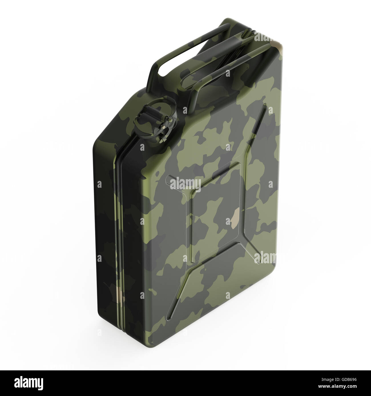 military camouflage metal jerry can fuel canister render isolated Stock ...