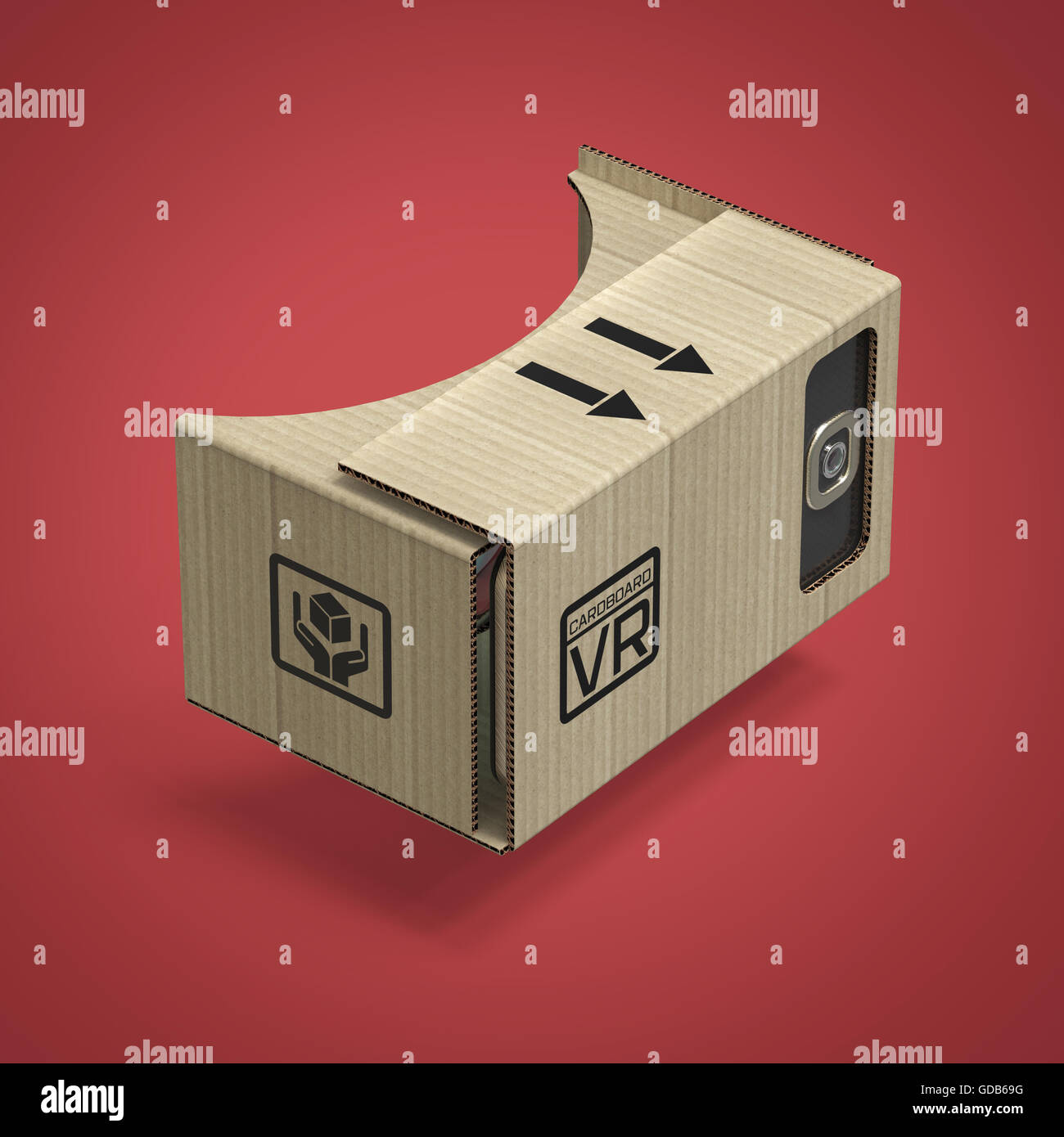 Virtual goggles eye-wear cardboard head equipment VR helmet, augmented ...