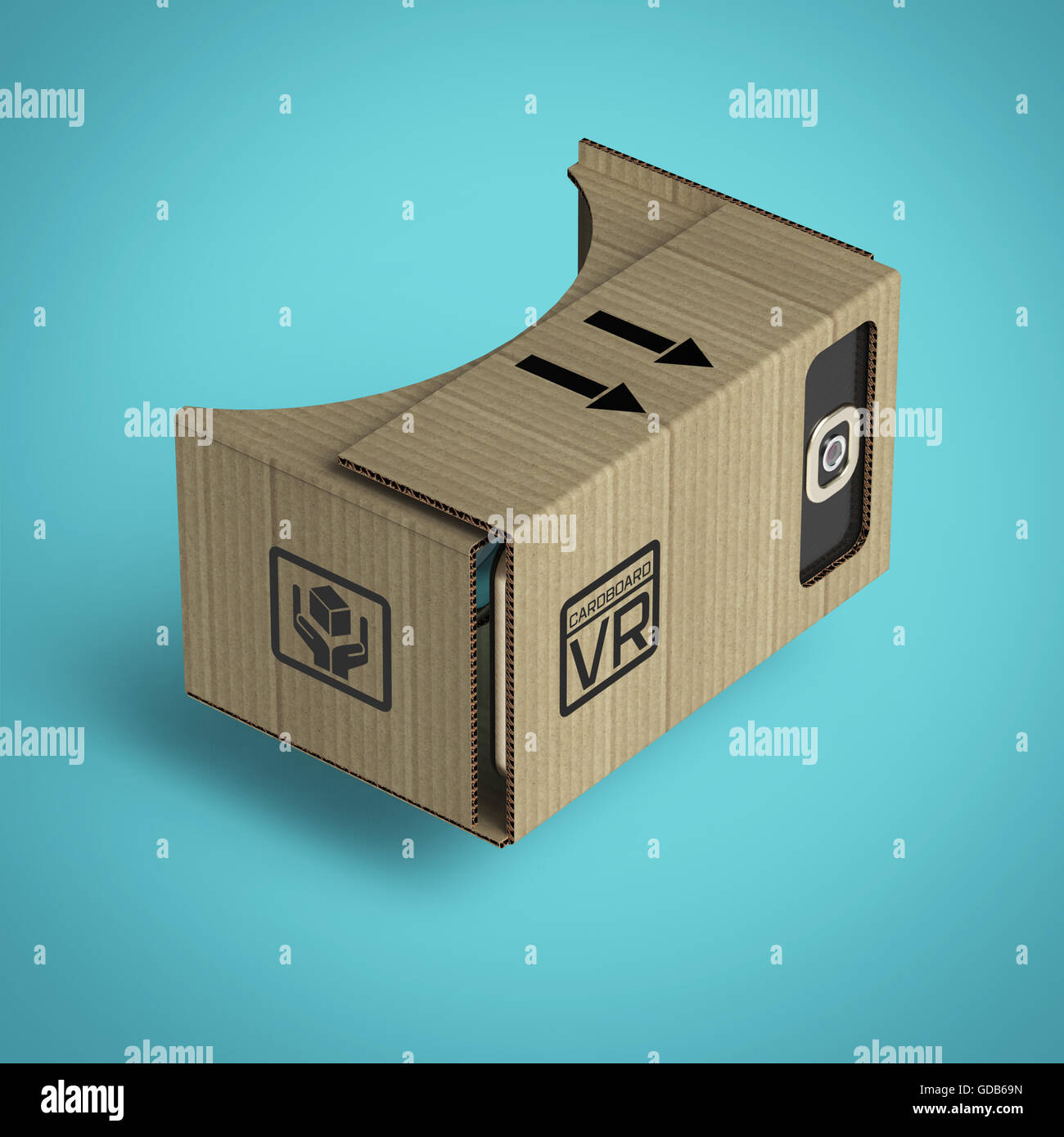 Virtual goggles eye-wear cardboard head equipment VR helmet, augmented ...