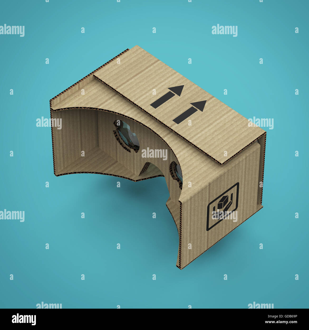 Virtual goggles eye-wear cardboard head equipment VR helmet, augmented ...