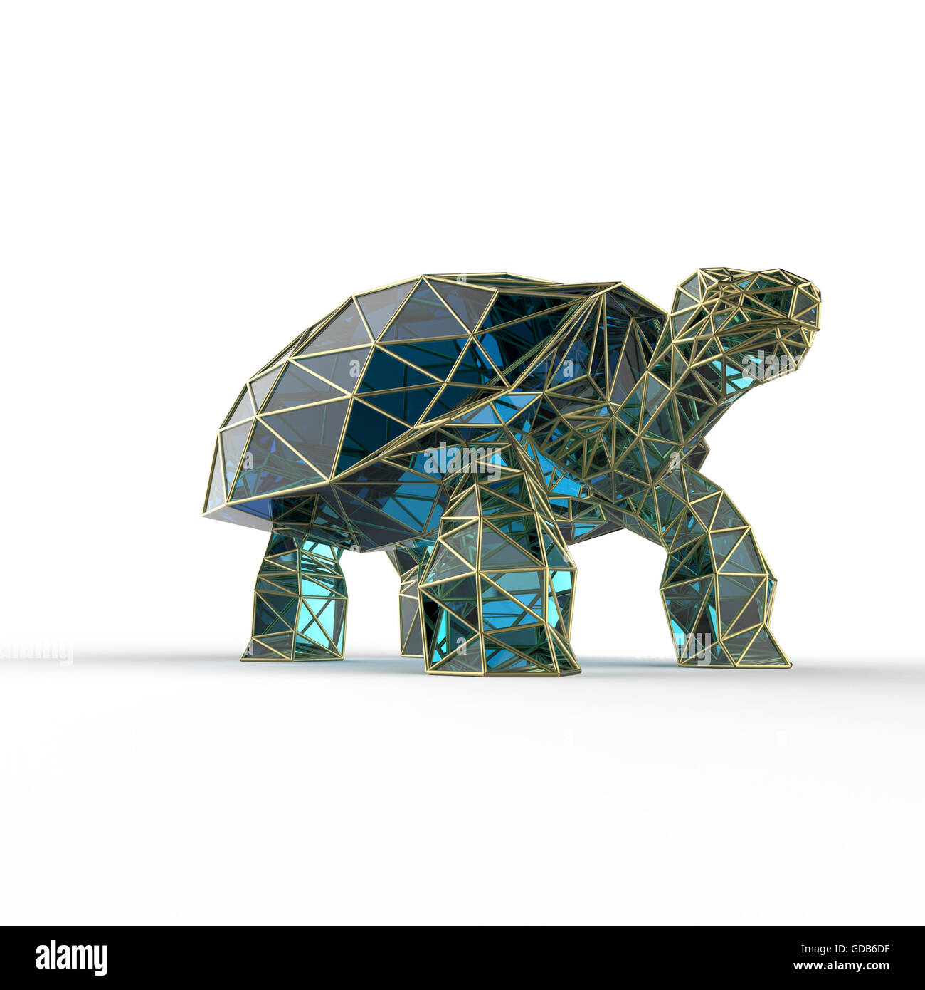 shiny luxury crystal sapphire galapagos tortoise with edges framed ...