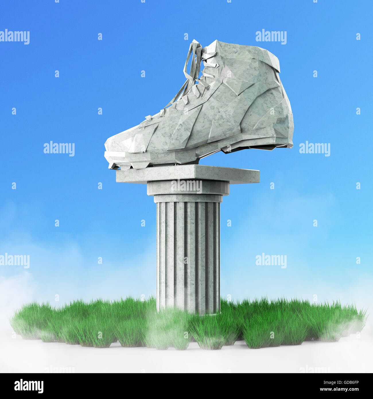 diamond sports shoes, low poly sneakers with hard edges and shiny faces ...